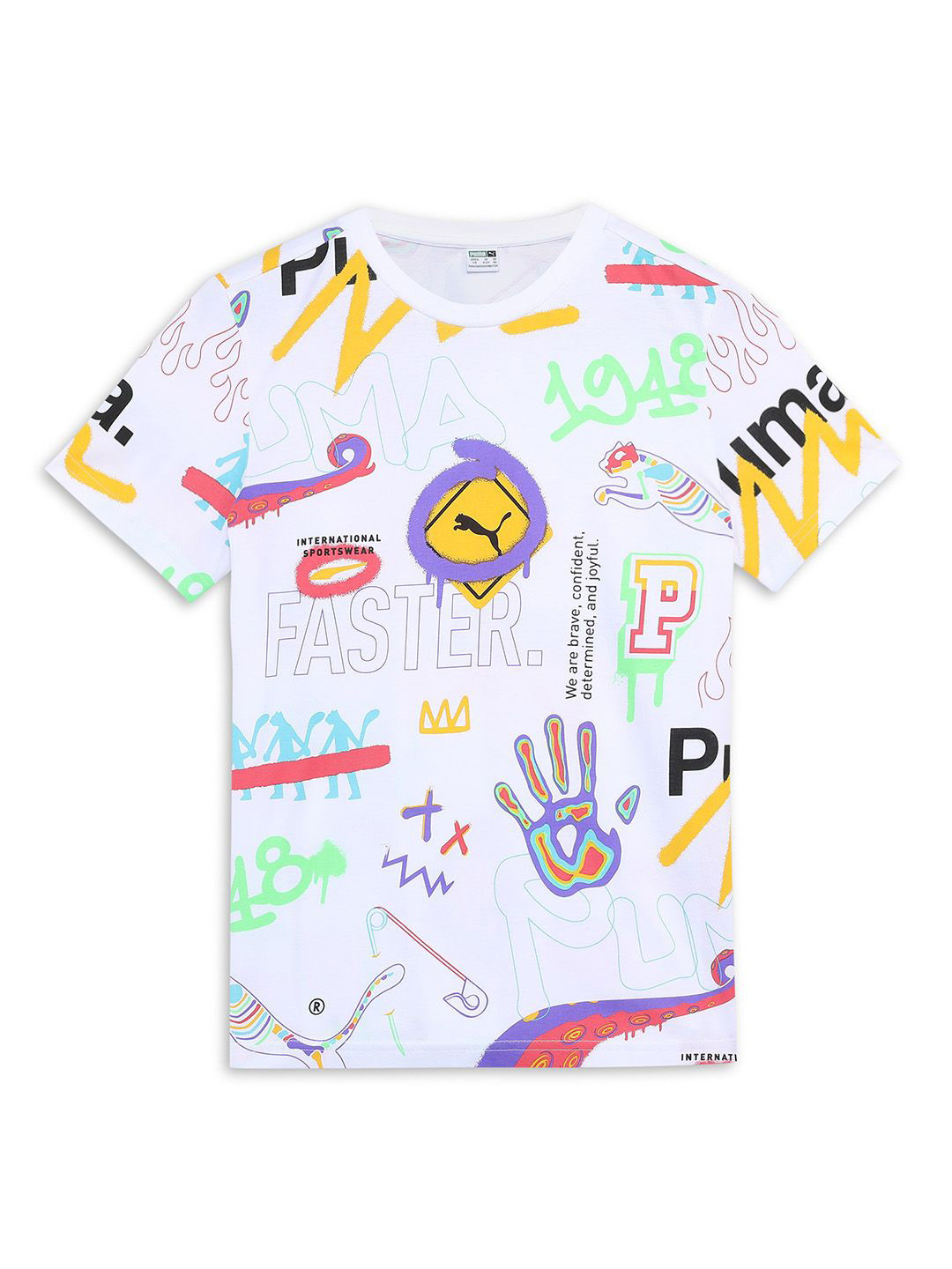 Buy Puma Classics Drip Printed Youth Tee Kids T Shirt - Tshirts for ...