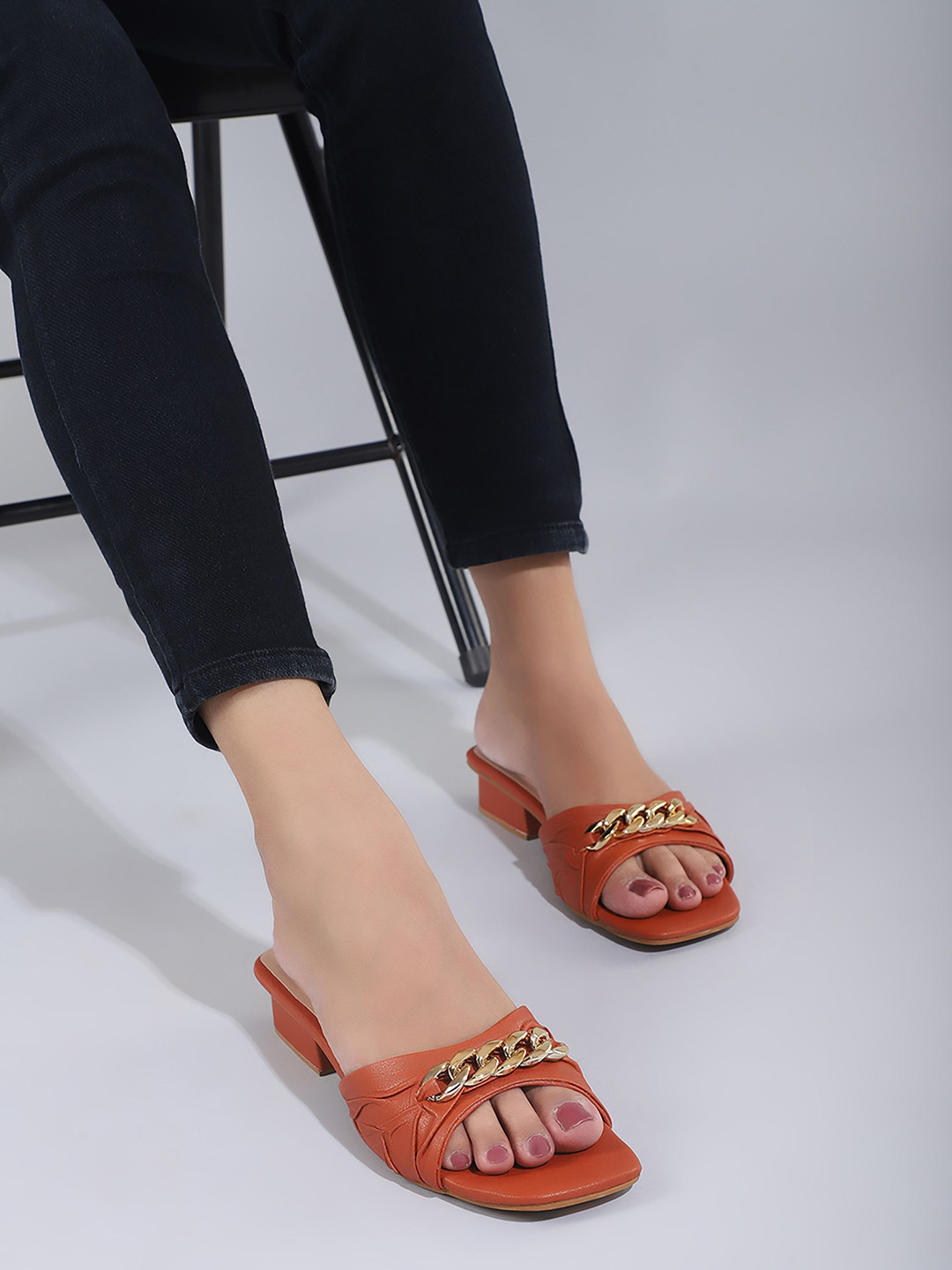 Buy DressBerry Women Embellished Open Toe Blocks - Flats for Women ...