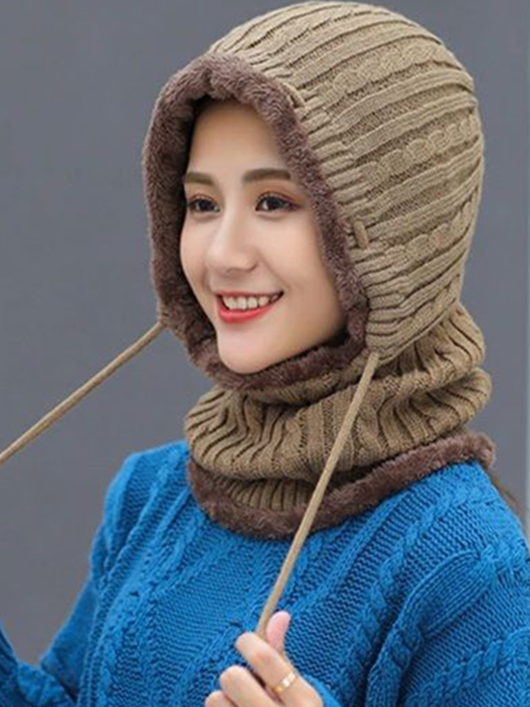 Buy Alexvyan Women Self Design Winter Balaclava - Caps for Women ...