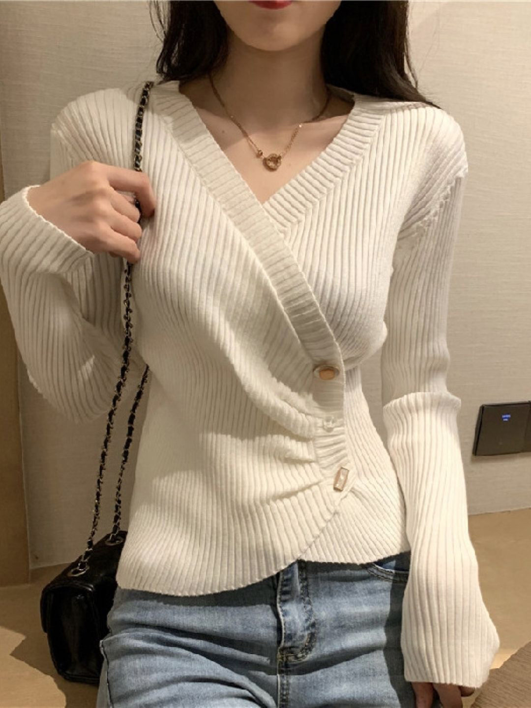 Buy HERE&NOW Women Solid Extended Sleeves Wrap Top - Tops for Women ...