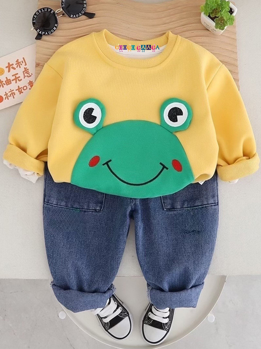 Buy Googo Gaaga Boys Printed Pure Cotton T Shirt With Trousers ...