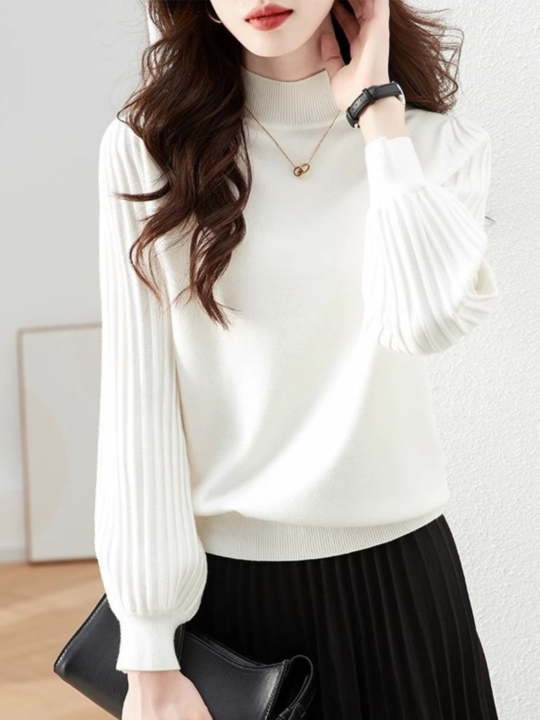 Buy KPOP Women Turtle Neck Pullover Sweater - Sweaters for Women ...