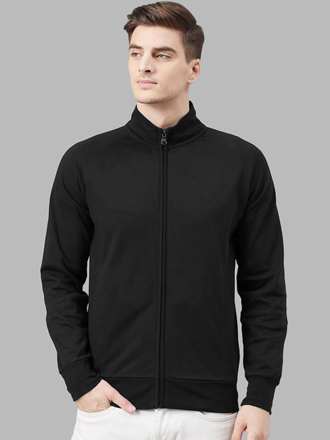 Buy AUSK Men Fleece Lightweight Sporty Jacket With Embroidered ...