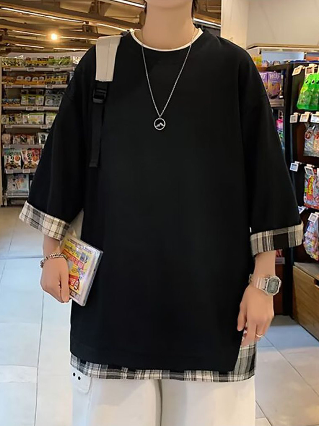 Buy StyleCast X Revolte Men Solid Round Neck Oversized T Shirt ...