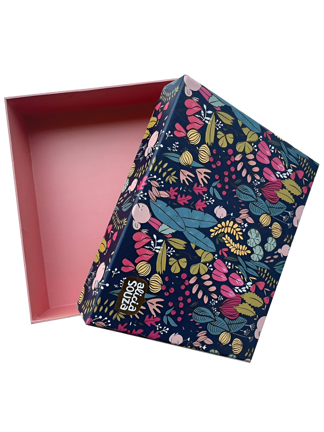 Buy Alicia Souza Navy Blue & Pink Dark Garden Small Printed Box - Box ...