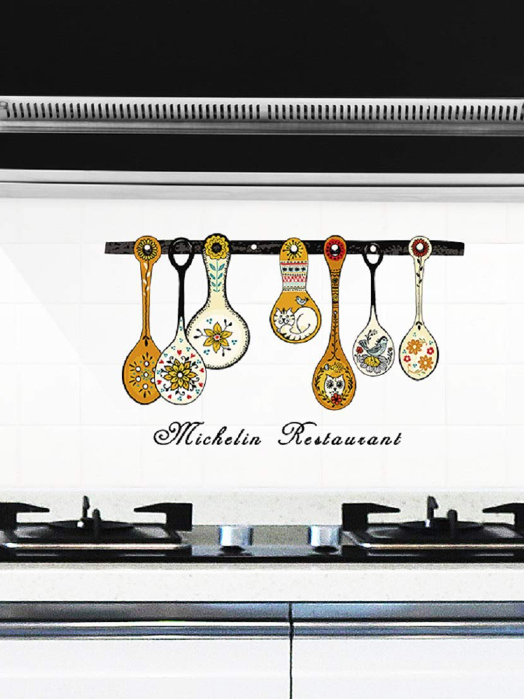 Buy Asian Royal Black & Brown Kitchen Printed Self Adhesive Decals And ...