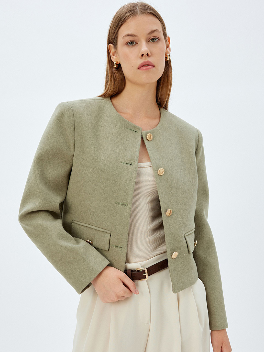 Buy Koton Women Tailored Jacket With Embroidered - Jackets for Women ...