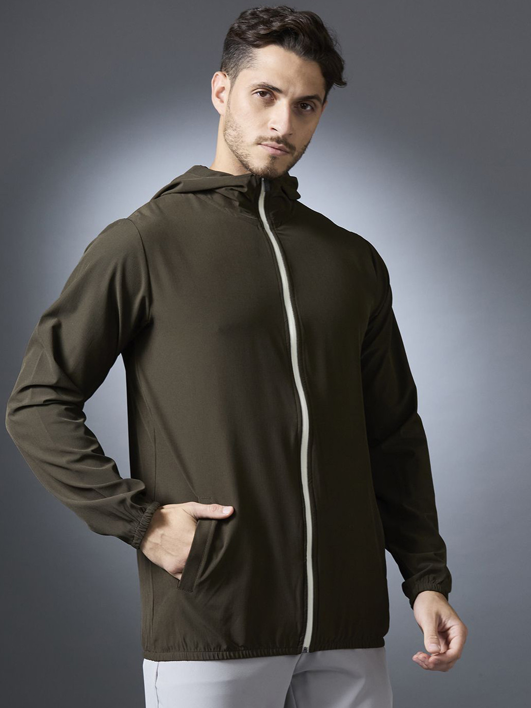 Buy Hardik Pandya Men Brand Logo Lightweight Running Sporty Jacket With ...