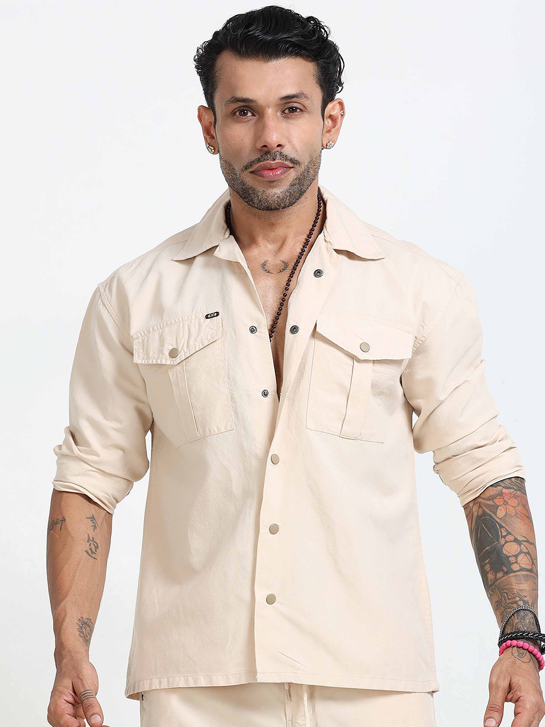 Buy Italian Colony Style Shield Lenin Casual Cuban Shacket - Shackets ...