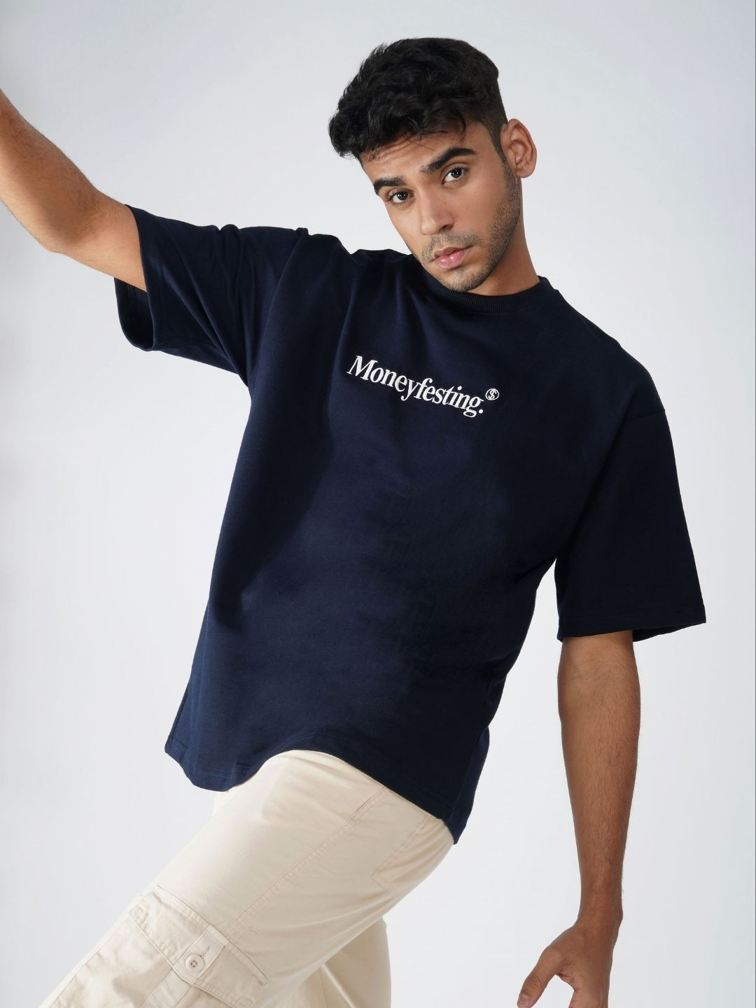 Buy Untamed Clothing Men Drop Shoulder Sleeves Pure Cotton T Shirt ...