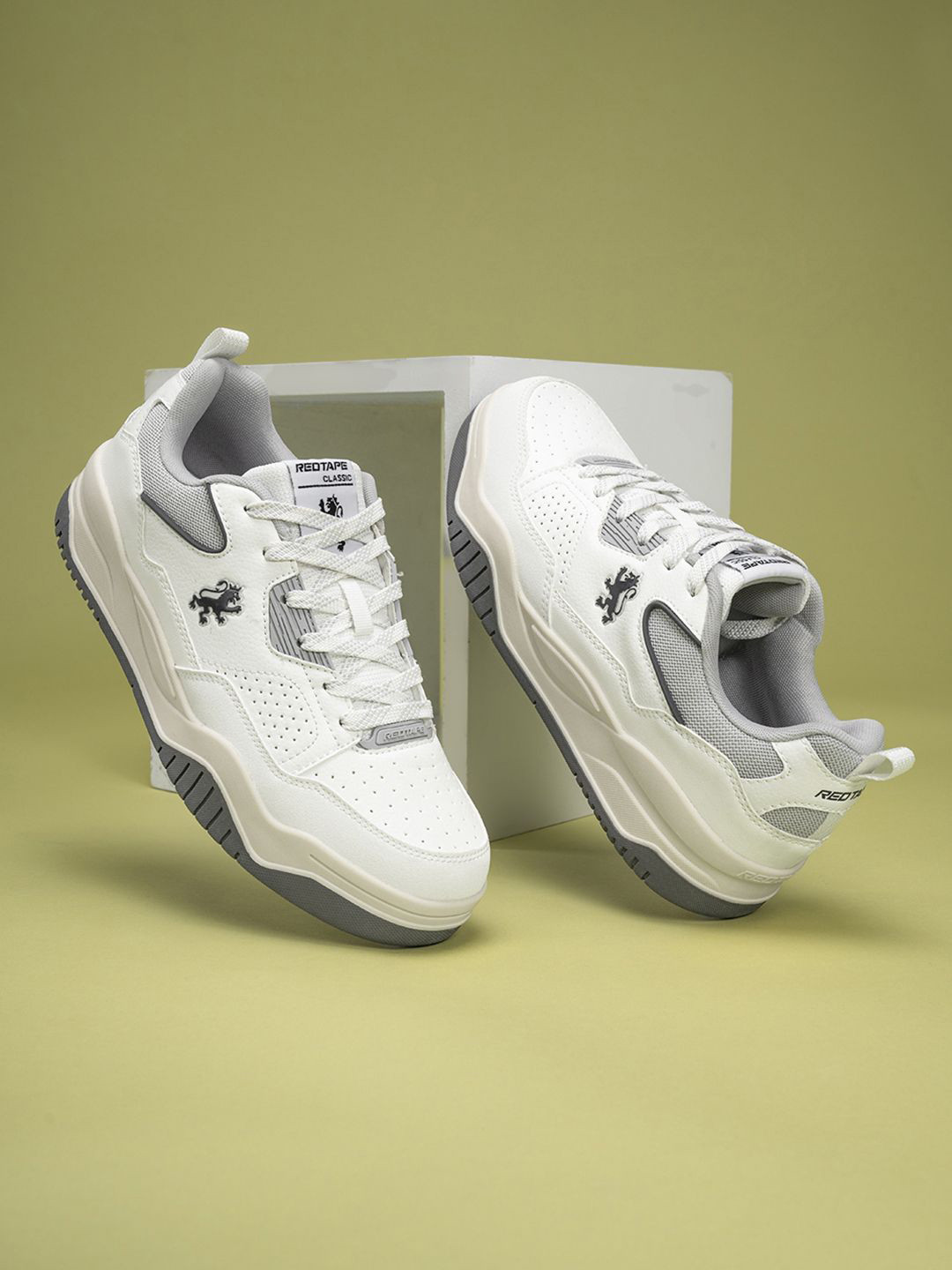 Buy Red Tape Men Colourblocked Lace Ups Round Toe Sneakers - Casual ...