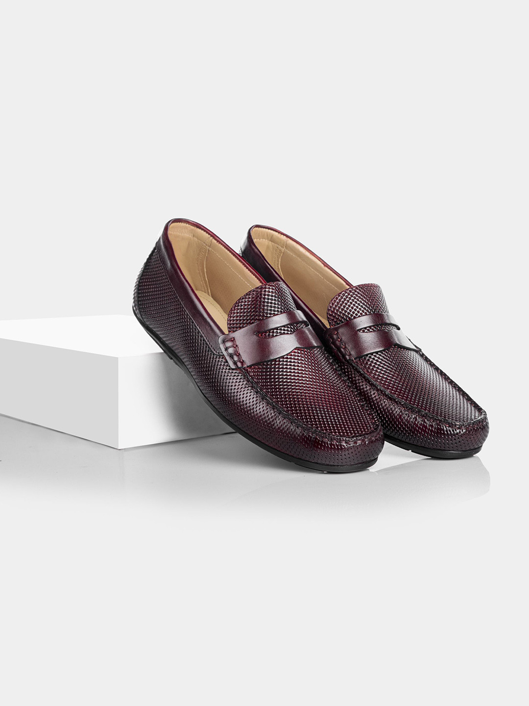 Buy LA MARCA Men Textured Leather Derbys - Casual Shoes for Men ...