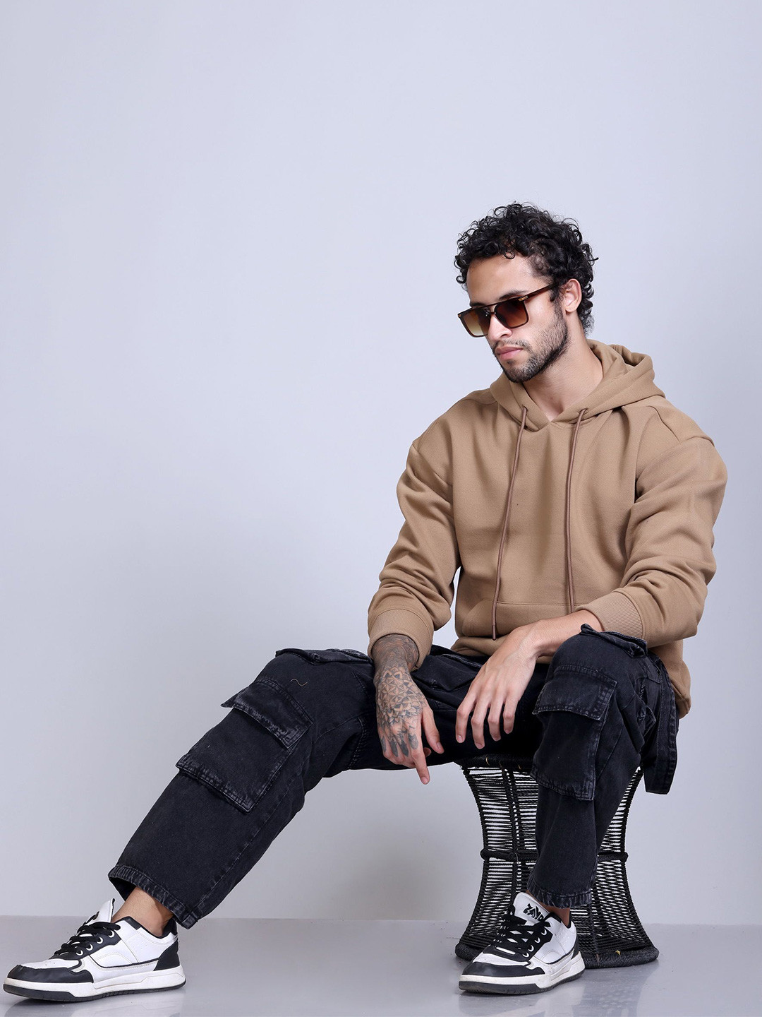 Buy Antiloop Men Solid Drop Shoulder Hooded Sweatshirt - Sweatshirts ...