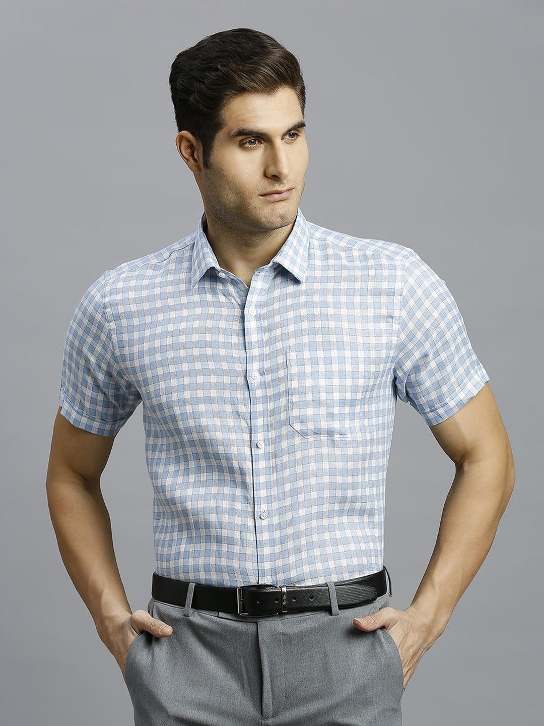 Buy Reid & Taylor Men Classic Buffalo Checks Opaque Checked Formal ...