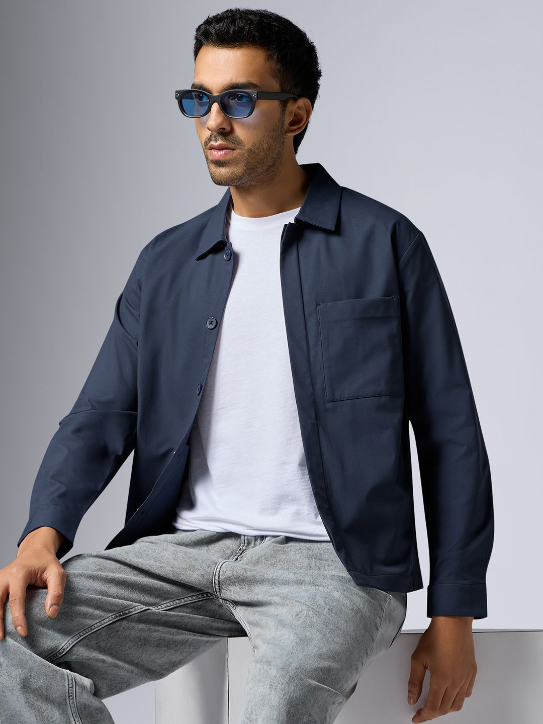 Buy XYXX Regular Fit Spread Collar Casual Shackets - Shackets for Men ...