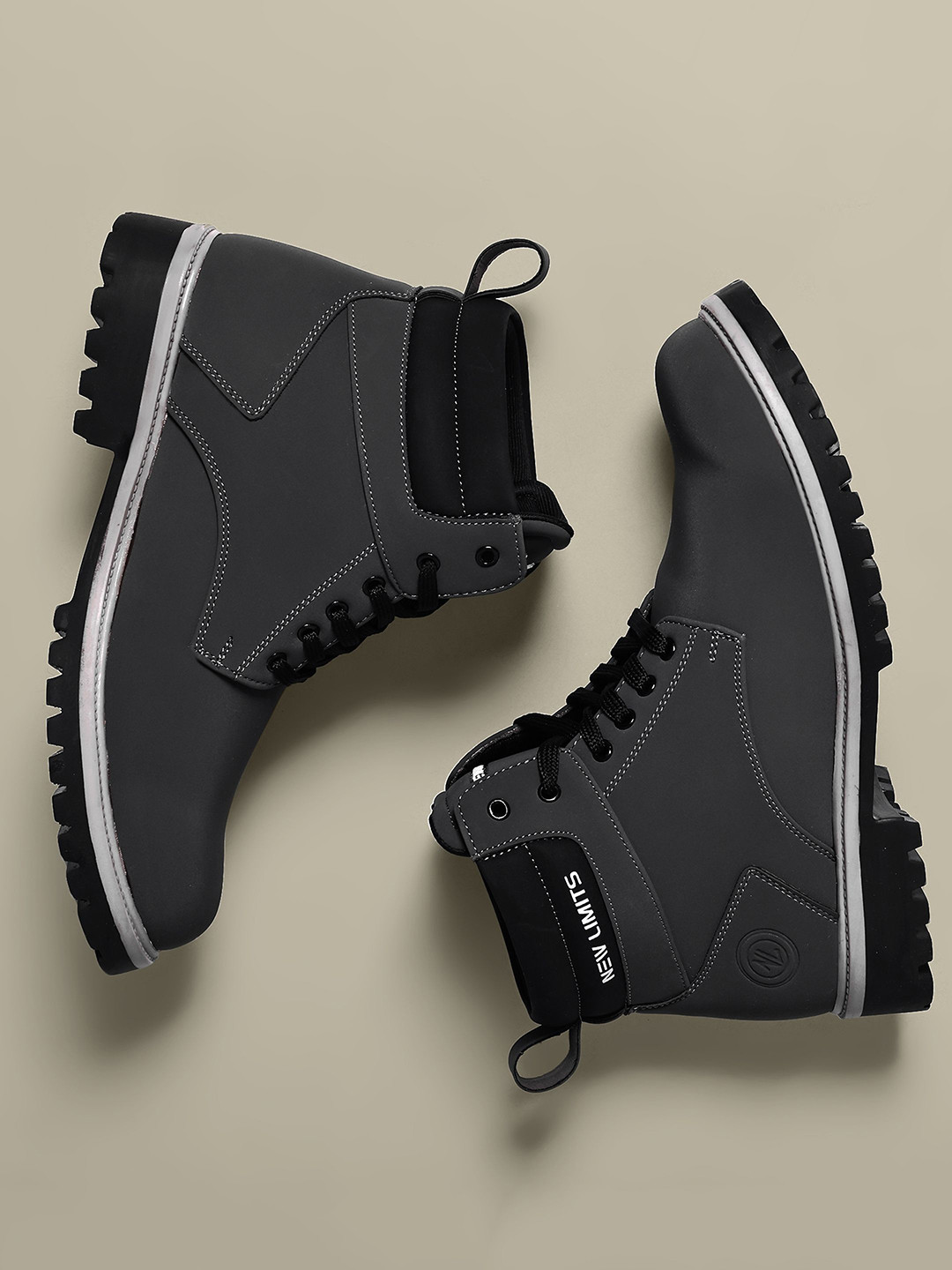 Buy NEW LIMITS Men Round Toe Lace Ups Boots - Boots for Men 31635627 ...