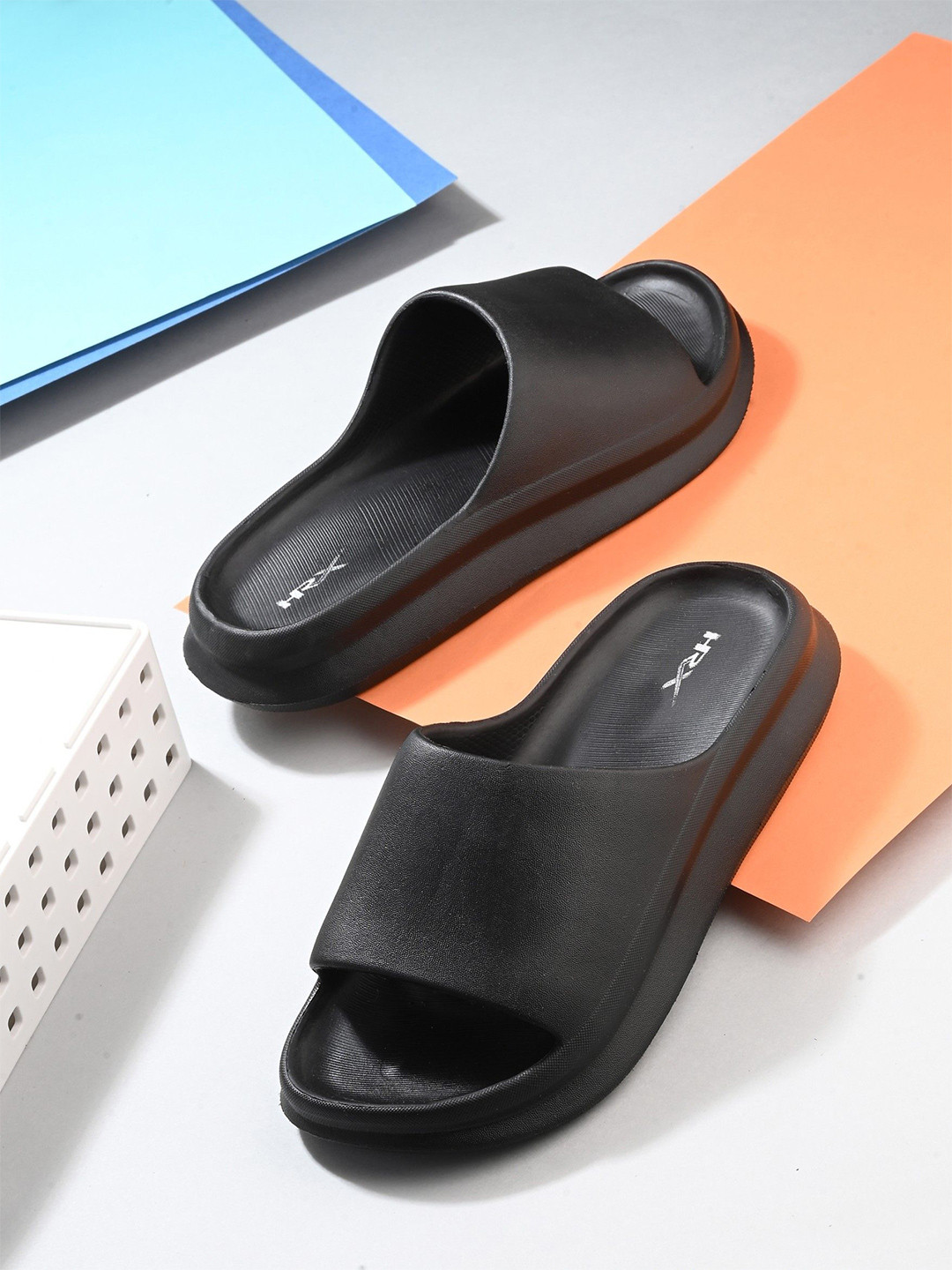 Buy HRX By Hrithik Roshan Women Rubber Sliders - Flip Flops for Women ...