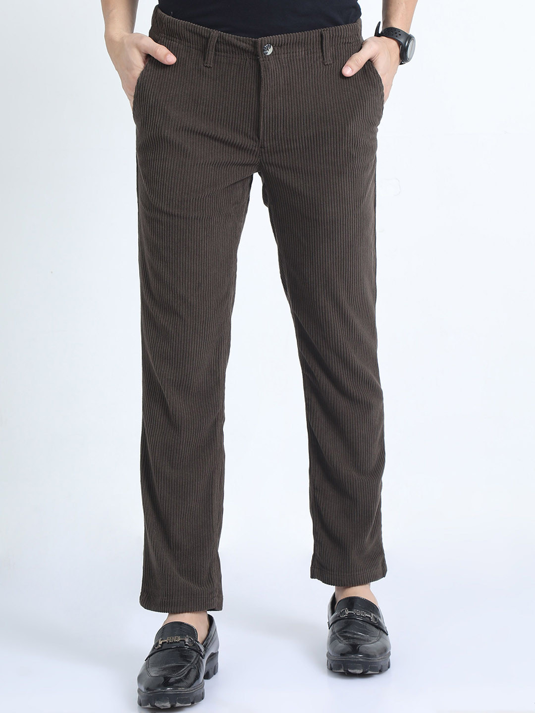 Buy RIGS AND RAGS Men Checked Smart Straight Fit Trousers - Trousers ...