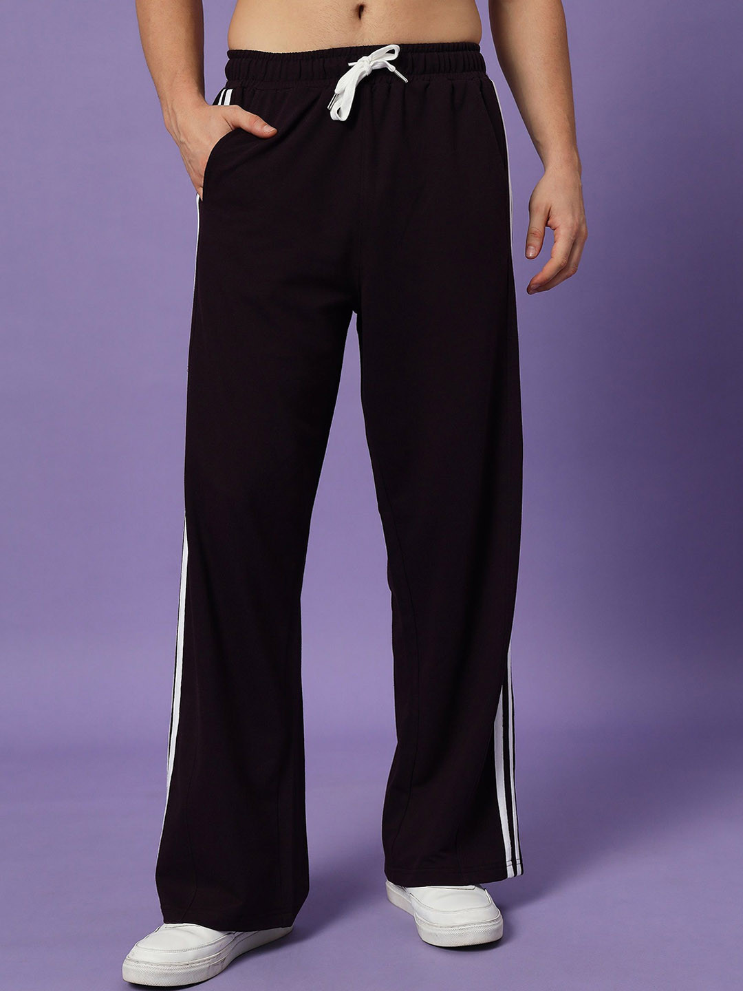 Buy Dogman Men Single Stripe Mid Rise Joggers - Track Pants for Men ...