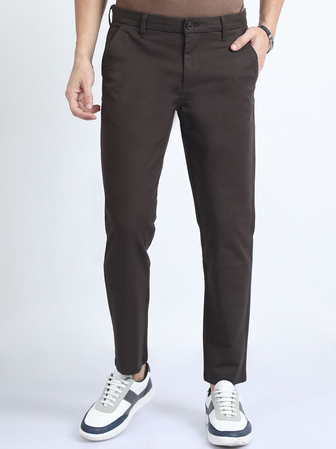 Buy RIGS AND RAGS Men Smart Slim Fit Trousers - Trousers for Men ...