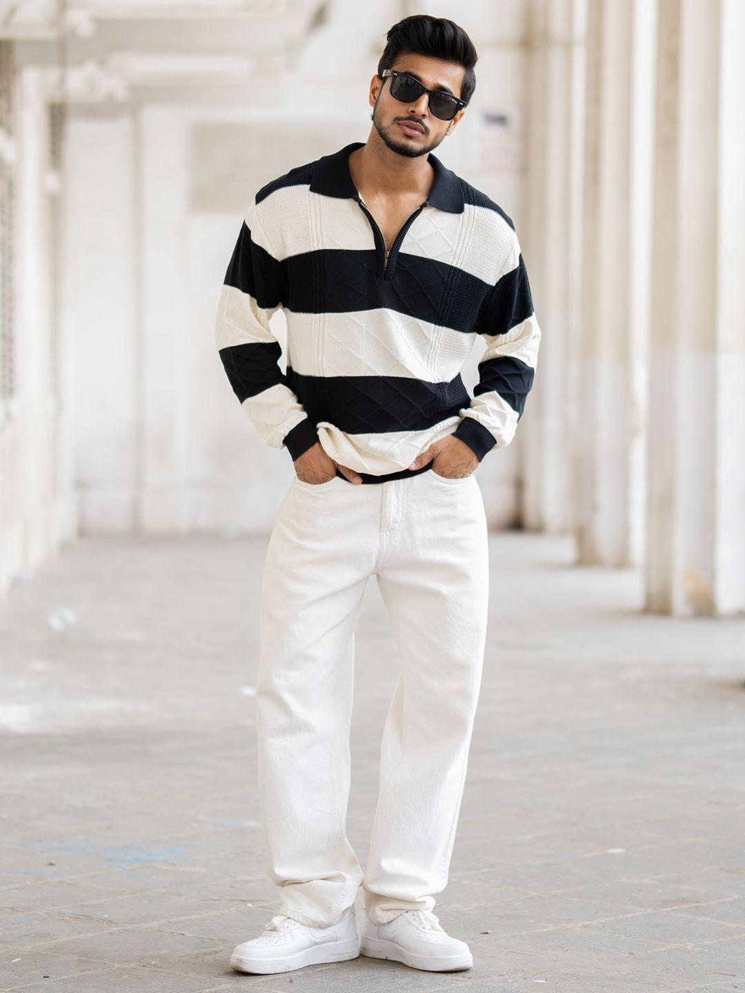 Buy Powerlook Men Striped Polo Collar T Shirt - Tshirts for Men ...