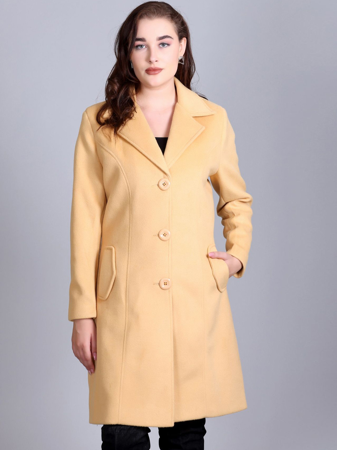 Buy Winter Wonders Single Breasted Knee Length Overcoat - Coats for ...