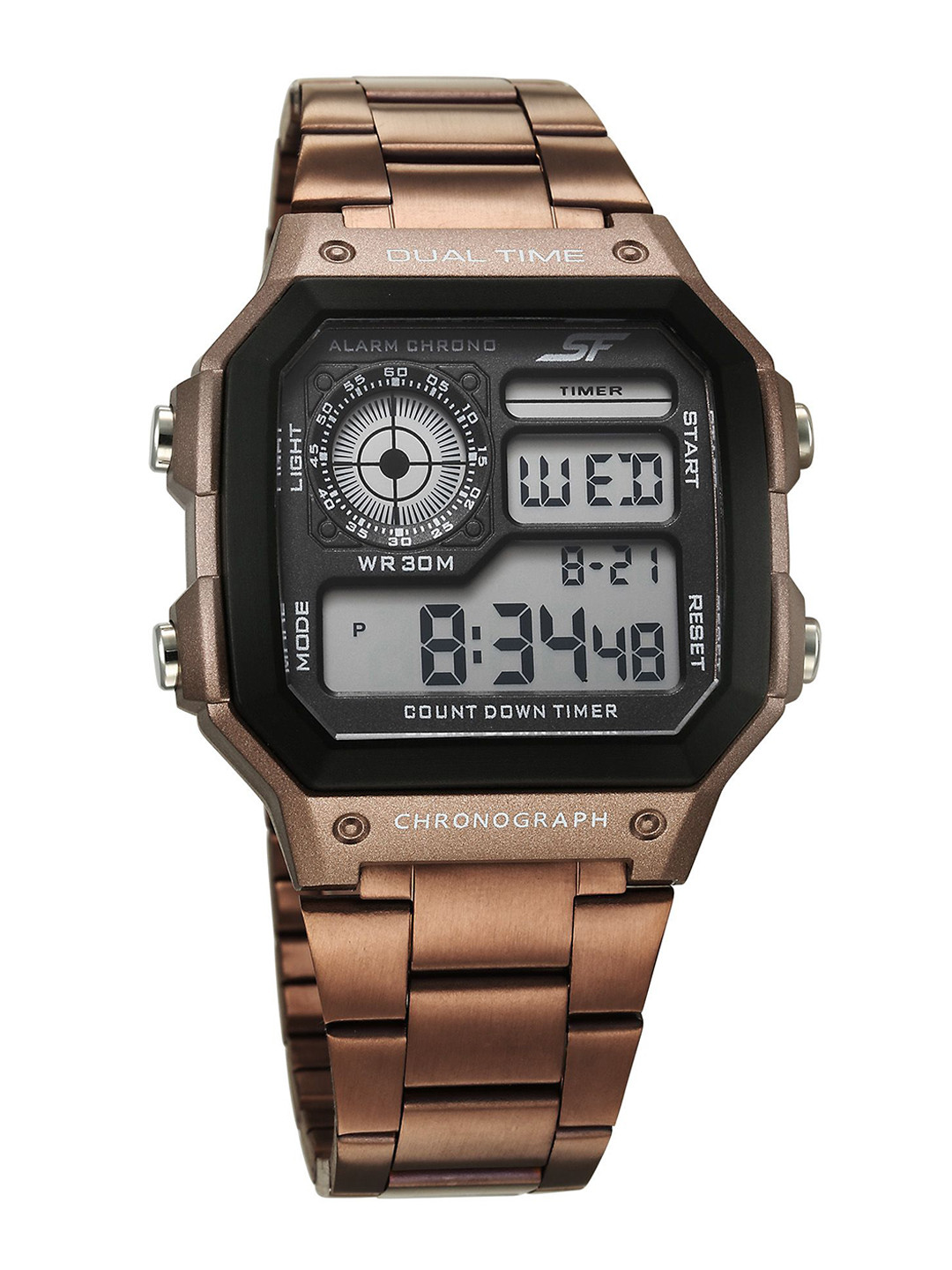 Buy Sonata Men Embellished Dial & Straps Analogue Watch 77134PM05W ...