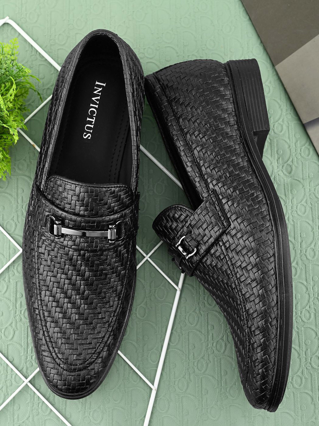 Buy INVICTUS Men Textured Formal Loafers - Formal Shoes for Men ...