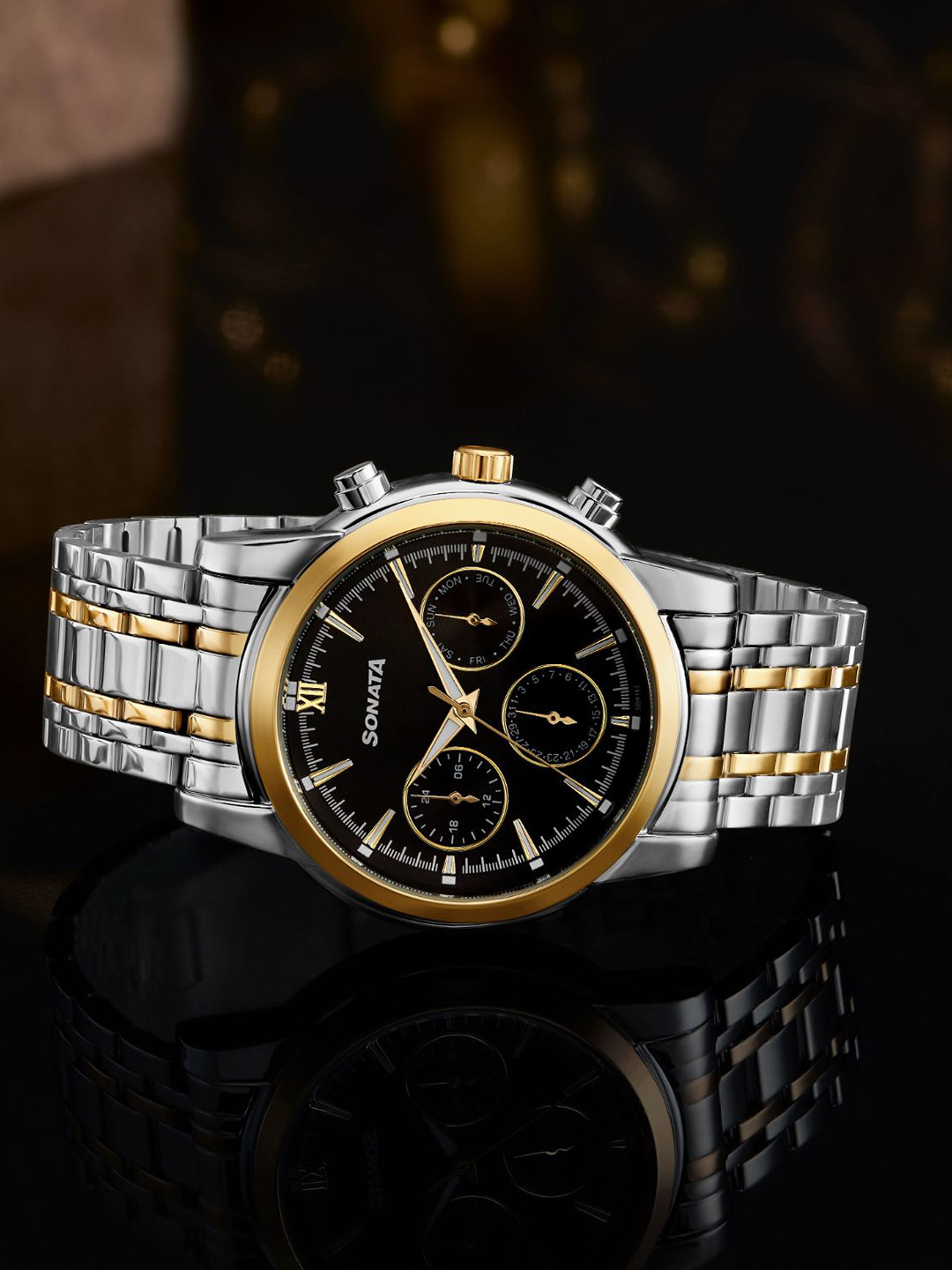 Buy Sonata Men Dial & Bracelet Style Straps Analogue Watch 77158BM01 ...