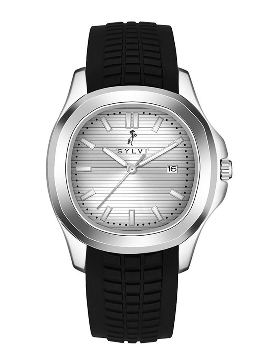 Buy Sylvi Men Patterned Dial & Straps Analogue Multi Function Watch NIC White Silver Black ...