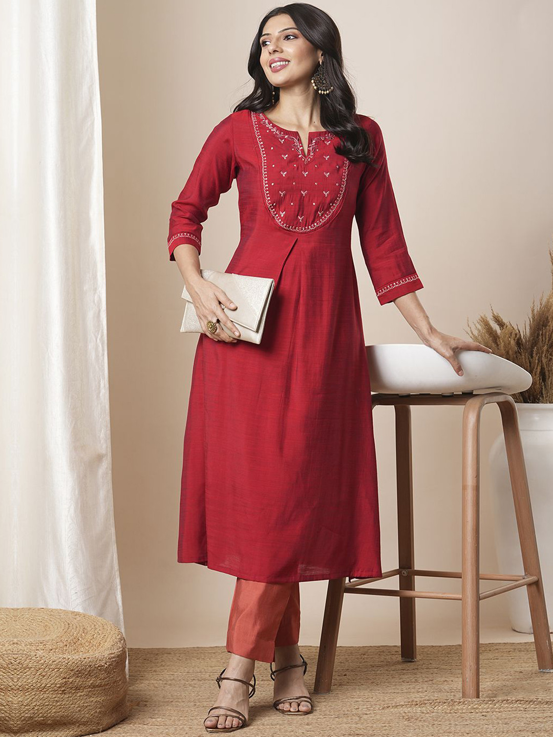 Buy KAMI KUBI Women Embroidered Kurta - Kurtas for Women 31672895 | Myntra