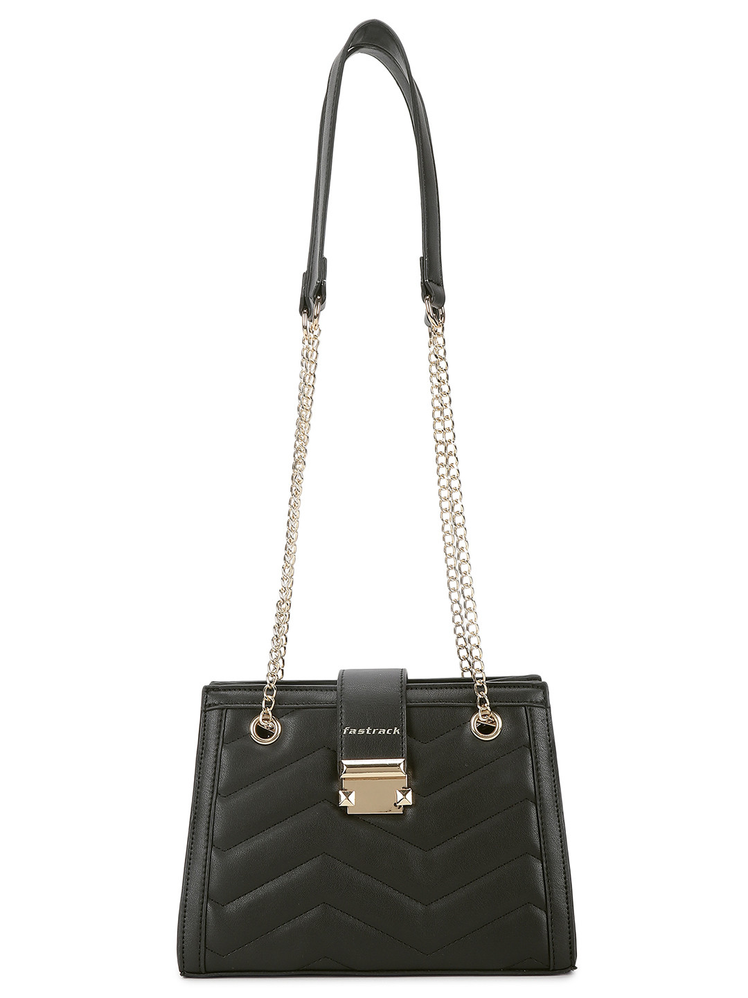 Buy Fastrack Textured PU Structured Shoulder Bag With Applique ...