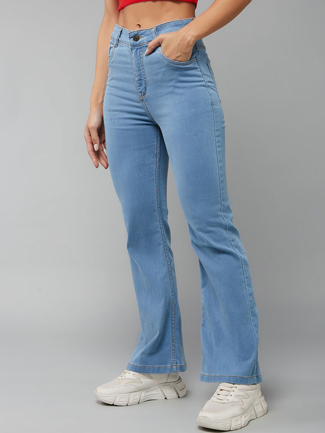 Buy Miss Chase Women Bootcut High Rise Cotton Stretchable Jeans - Jeans ...