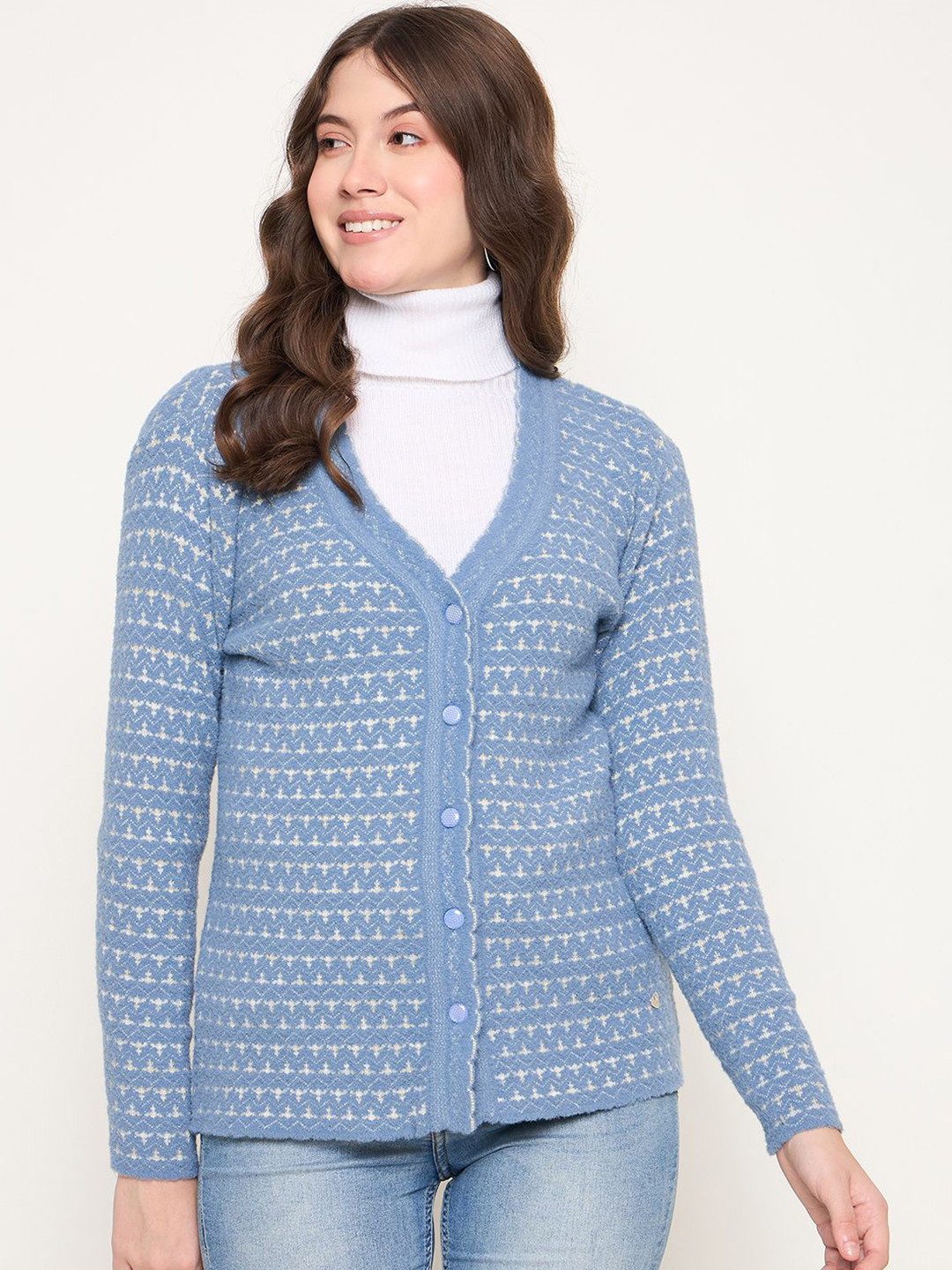 Buy Duke Women Ethnic Motifs Self Design Cardigan - Sweaters for Women ...