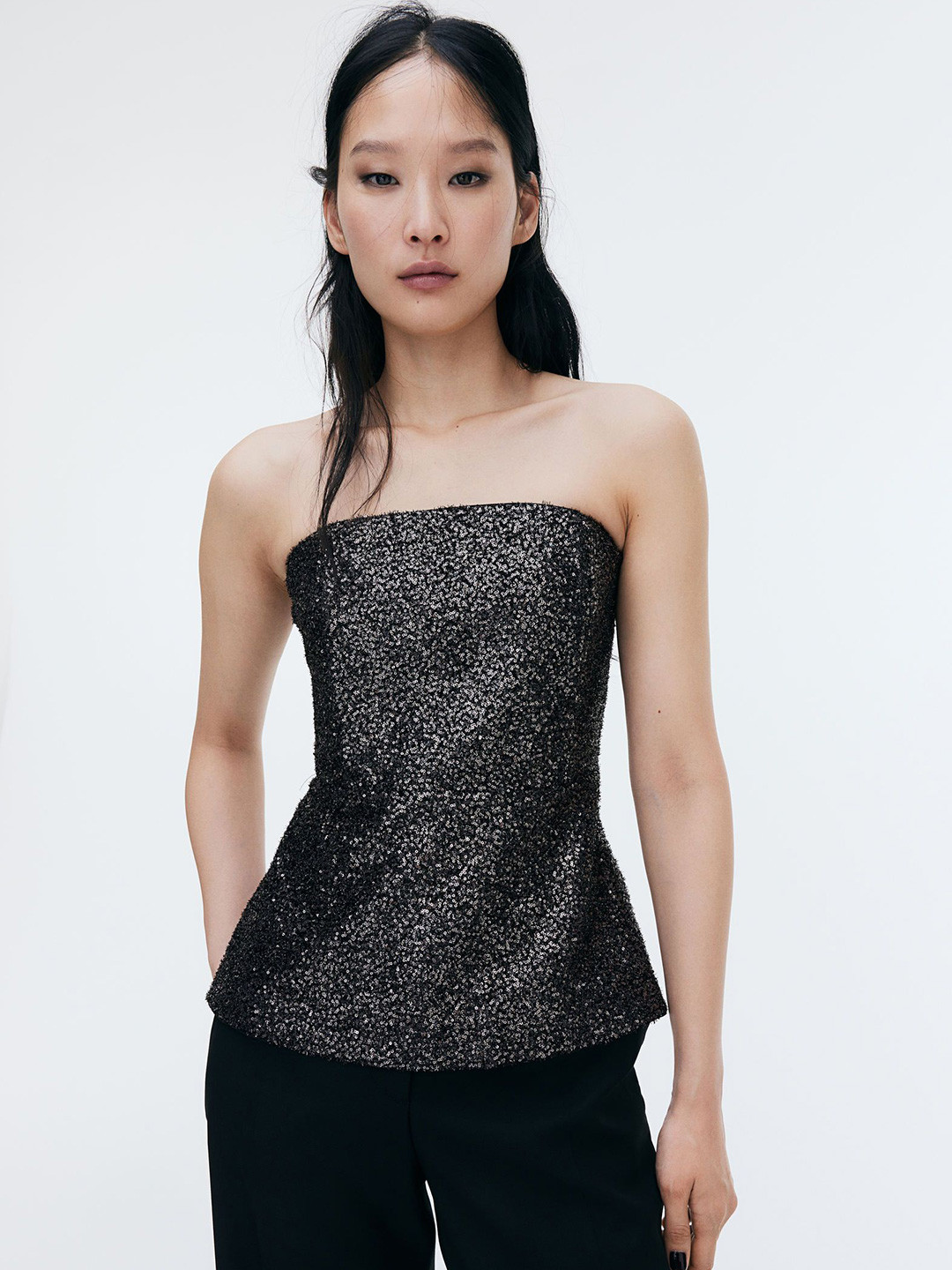Buy H&M Sequined Bandeau Top - Tops for Women 31696938 | Myntra