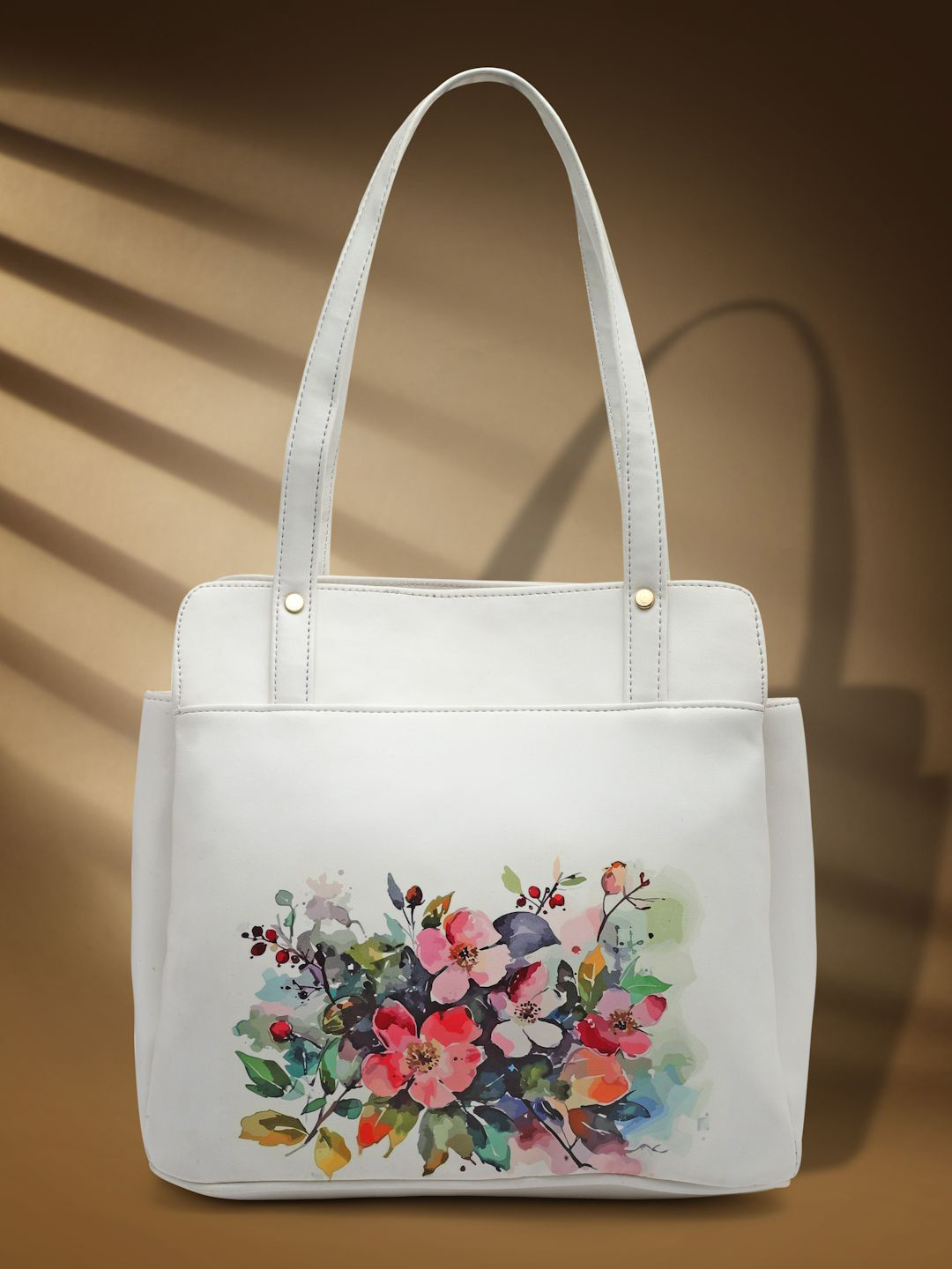 Buy Butterflies Floral Printed PU Structured Hobo Bag With Applique ...