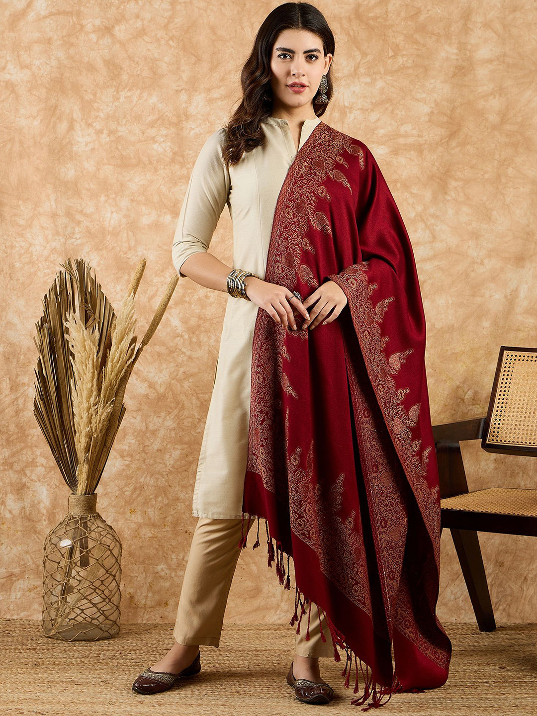 Buy SAHASIKA Woven Design Shawl - Shawl for Women 31714740 | Myntra