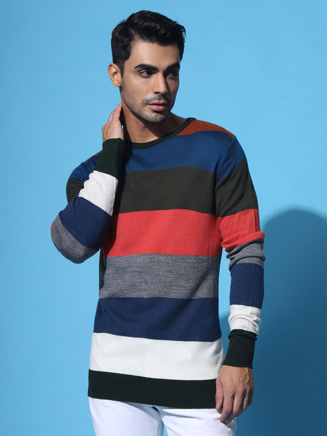Buy The Roadster Lifestyle Co Self Design Pullover Sweater - Sweaters ...