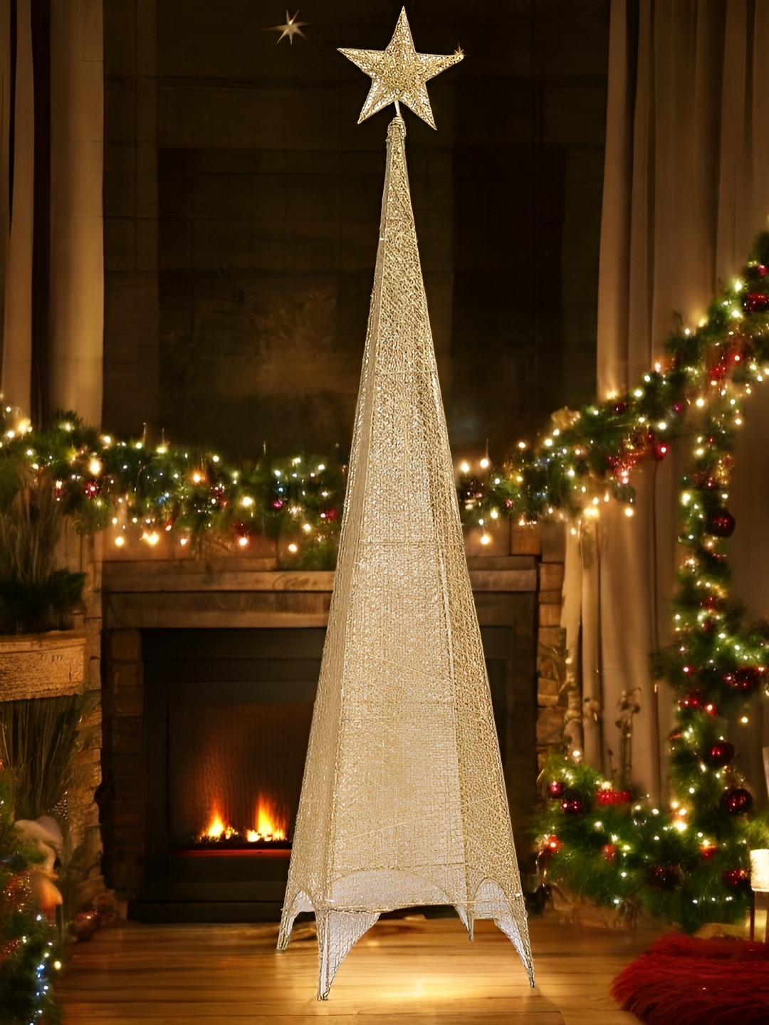 Buy TAYHAA Yellow Christmas Tree Tower - Festive Decor for Unisex ...