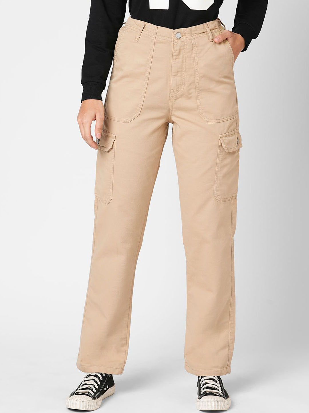 Buy Kraus Jeans Women Loose Fit High Rise Cargos Trousers - Trousers ...