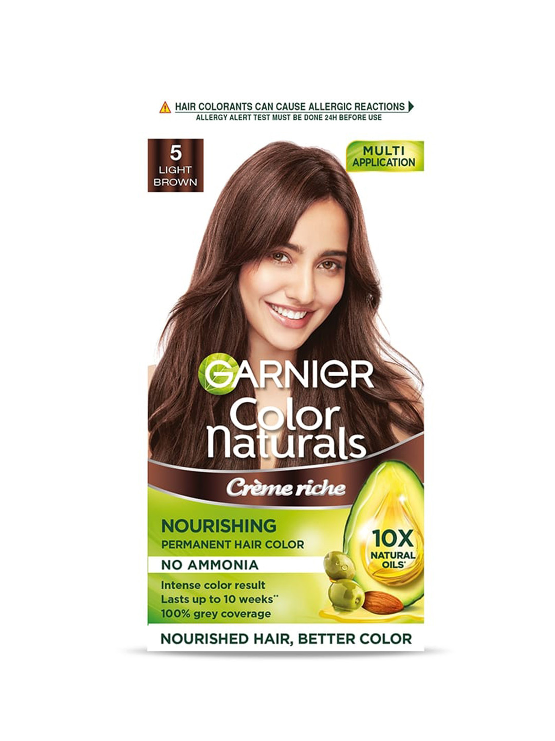 Buy Garnier Color Naturals Creme Hair Color 70 Ml + 60 G Light Brown 5 ...