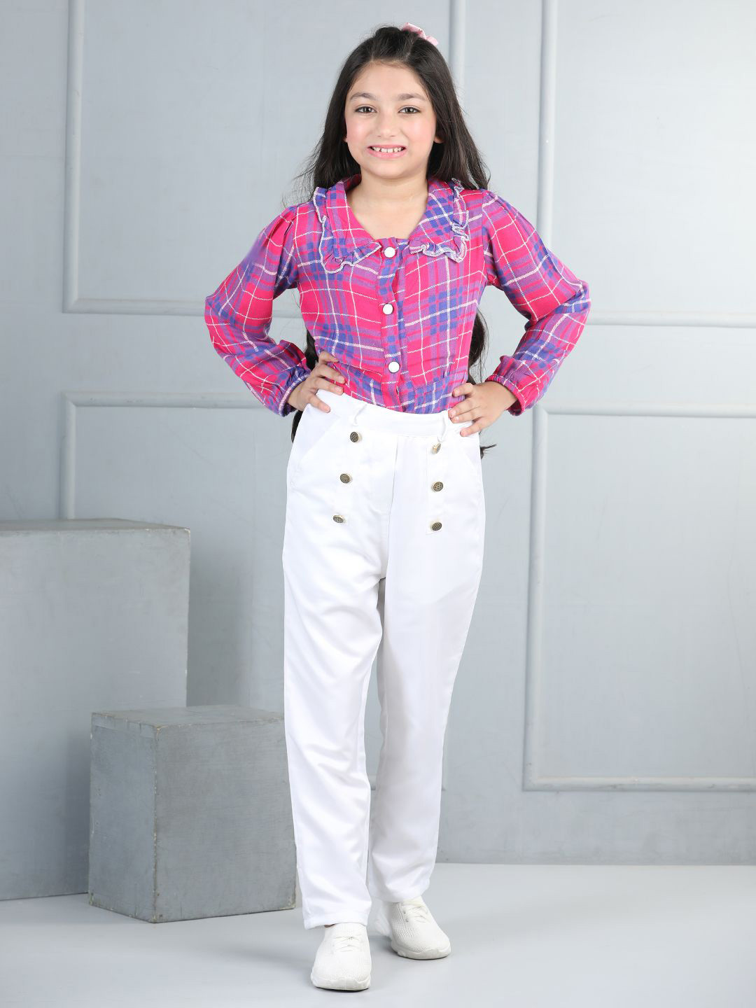 Buy Cutiekins Girls Checked Shirt With Trousers - Clothing Set for ...