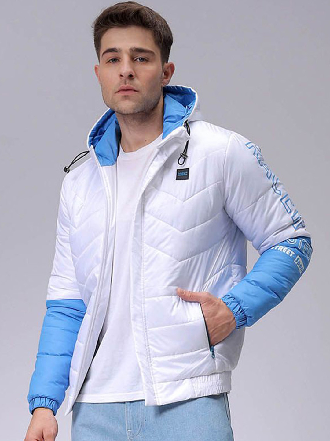 Buy The Indian Garage Co Men Colourblocked Lightweight Puffer Jacket ...