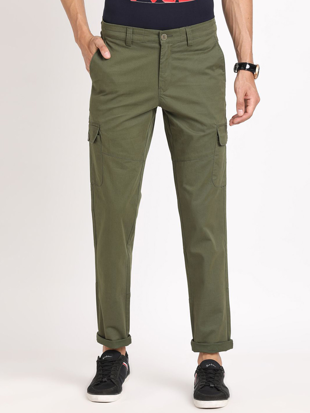 Buy Turtle Men Relaxed Mid Rise Cargos Trousers - Trousers for Men ...