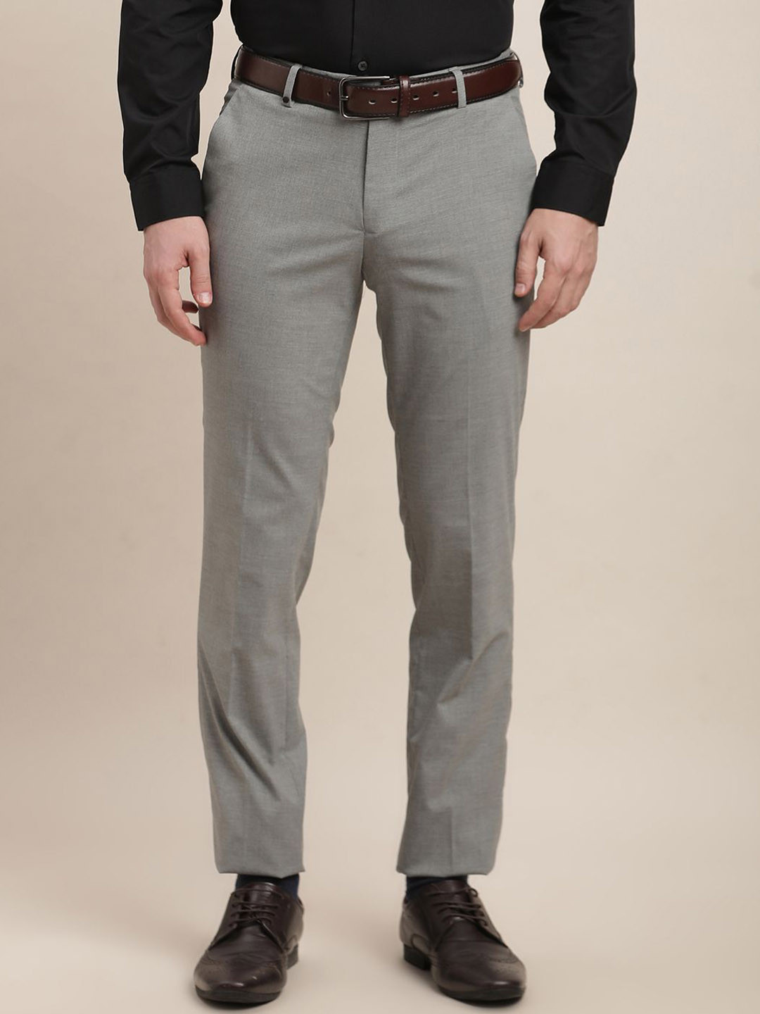 Buy Turtle Men Tailored Slim Fit Formal Trousers - Trousers for Men ...