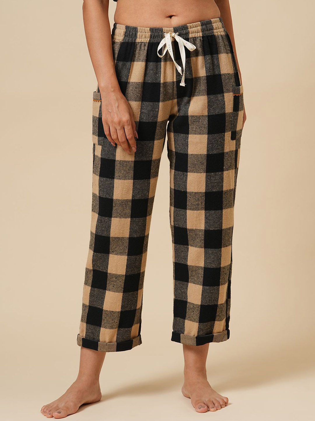 Buy Chemistry Women Cotton Checkered Brushed Twill Cargo Pyjamas ...