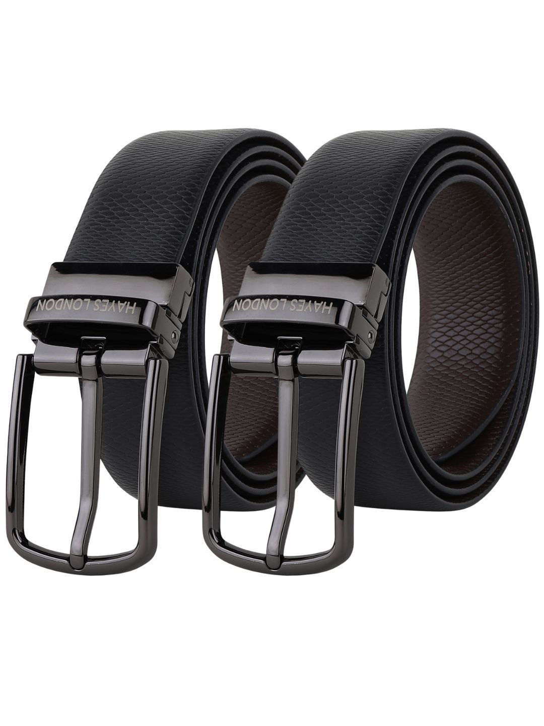 Buy Hayes London Men Leather Belts Combo Pack Of 2 Genuine Premium ...