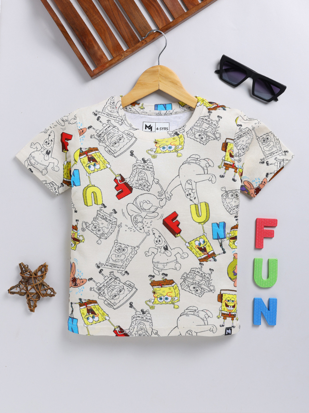 Buy YK X Minute Mirth Boys Spongebob Printed T Shirt - Tshirts for Boys ...
