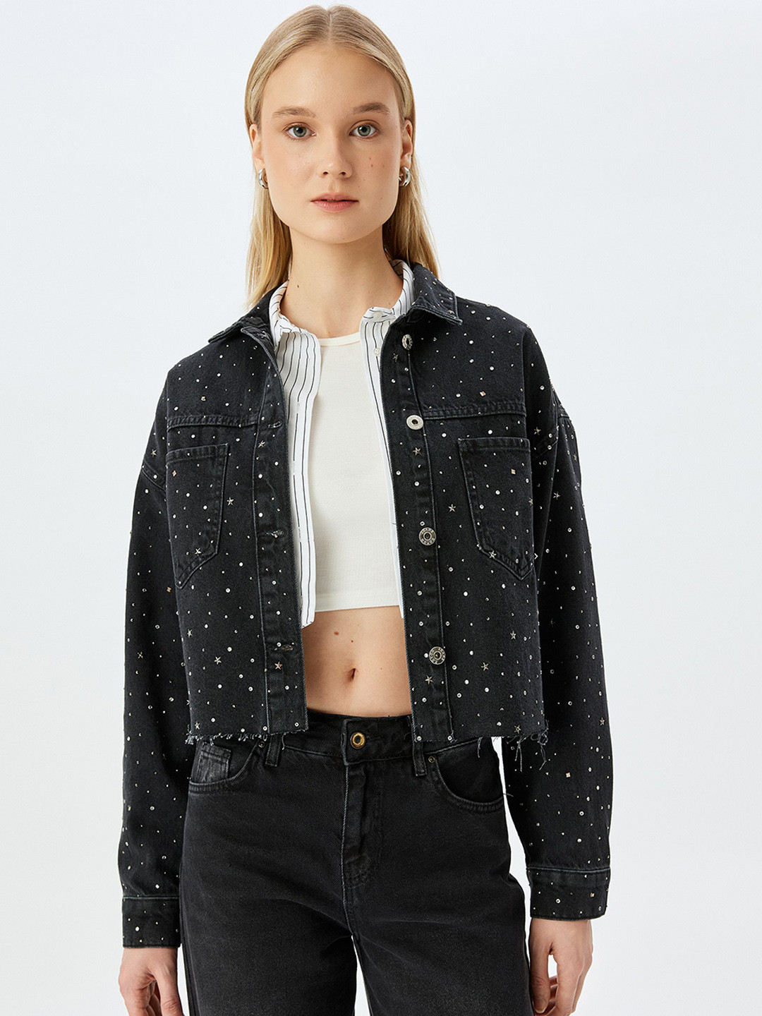 Buy Koton Women Floral Crop Tailored Jacket - Jackets for Women ...