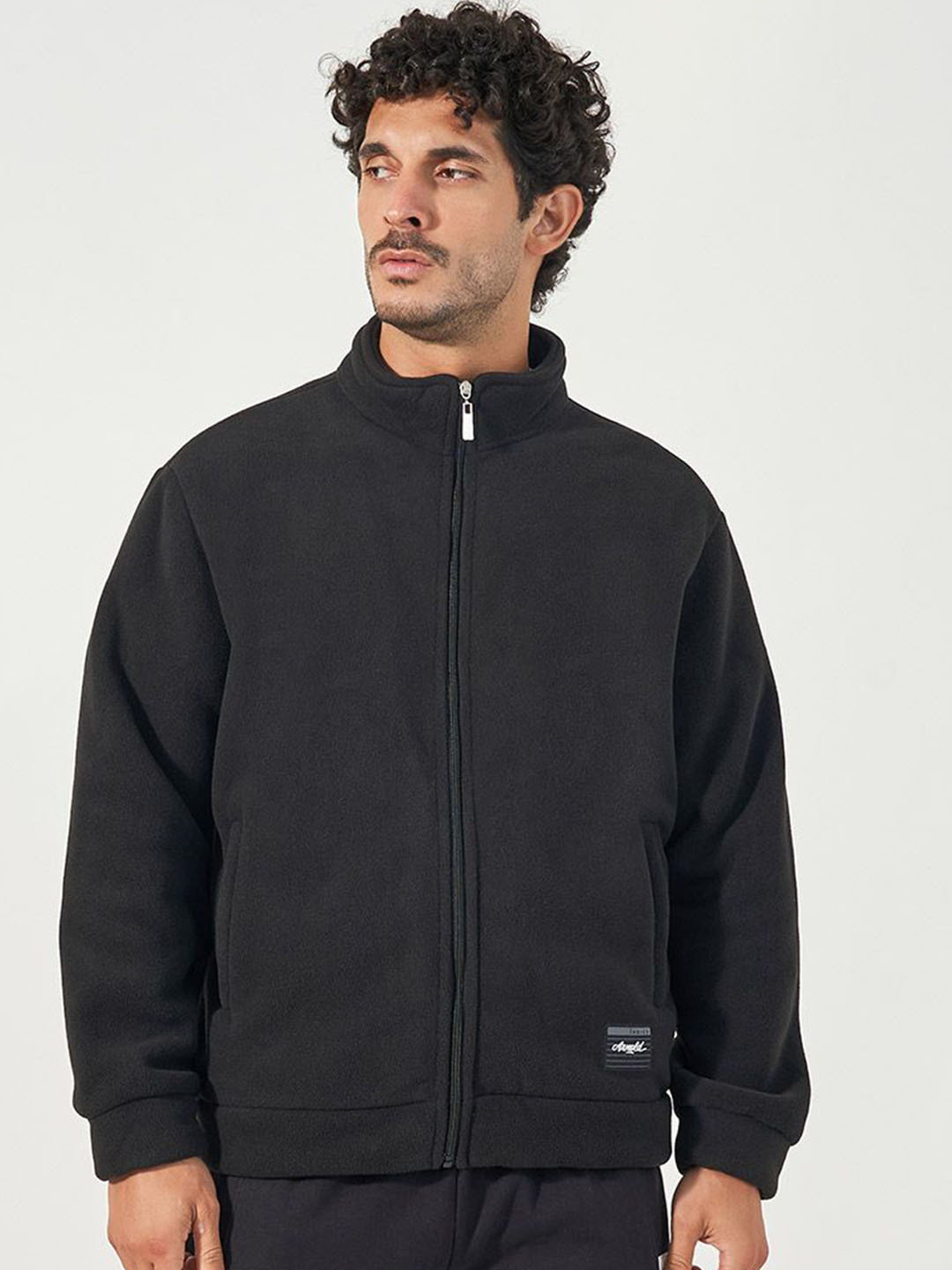 Buy Styli Men High Neck Fleece Jacket With Faux Fur Lining - Jackets ...